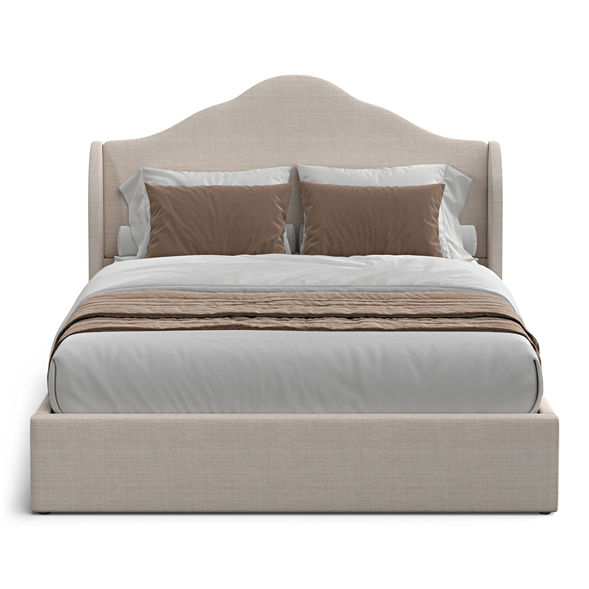 Ellis Queen Camelback Wing Bed in Natural – Elegant & Classic Design ...